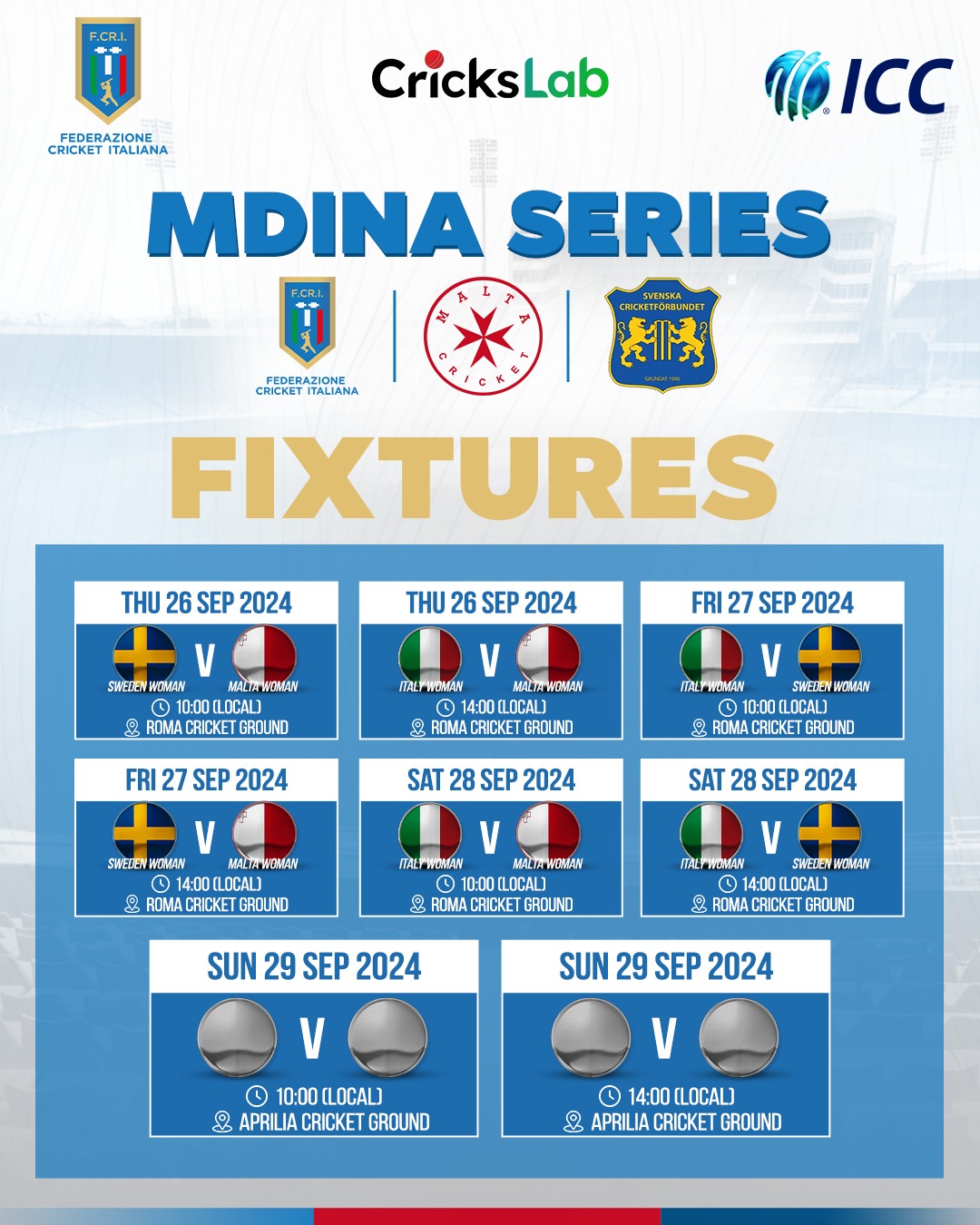 The stage is set! 🌟 Mdina T20 Women's Series fixtures are out, and it's ...